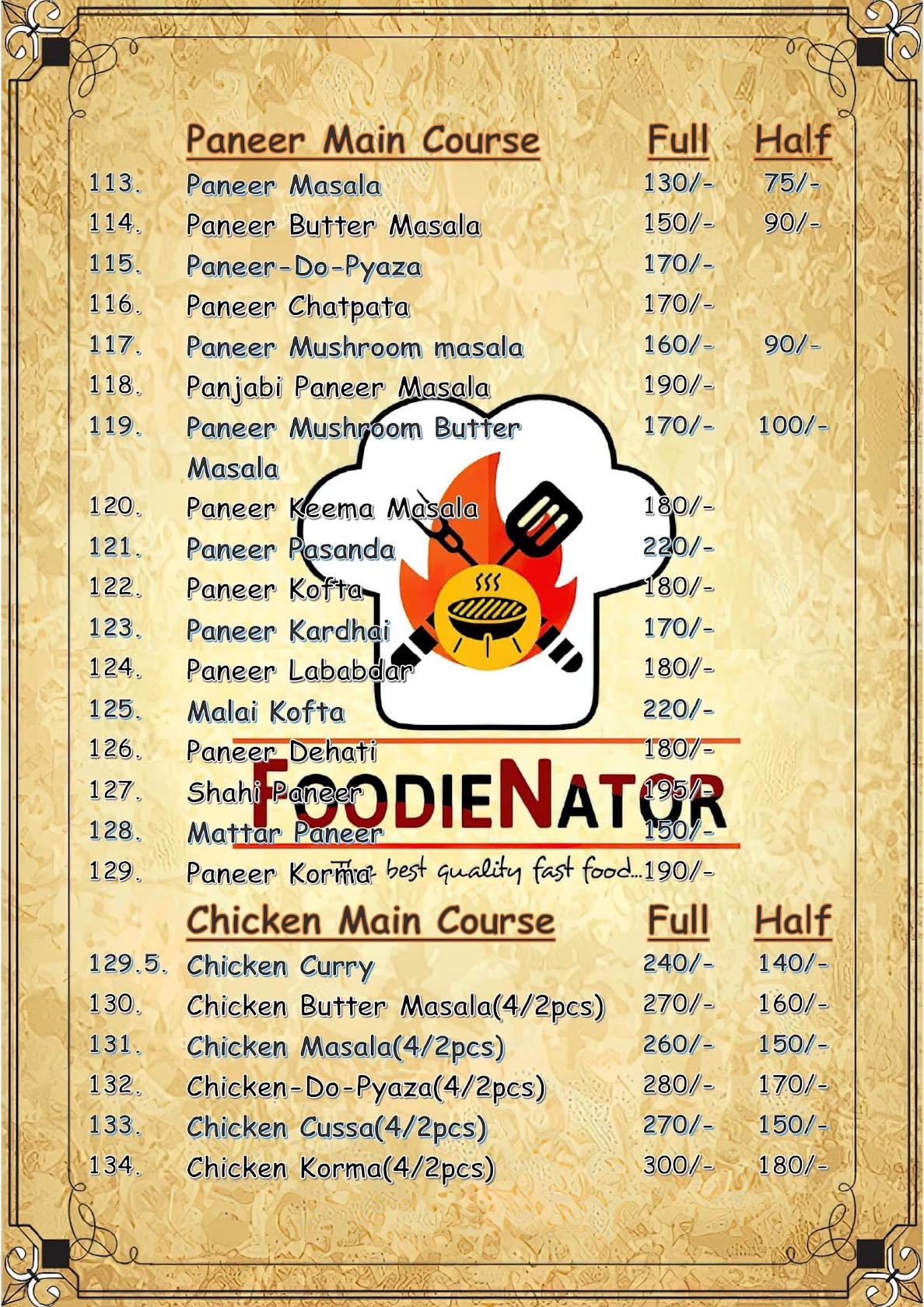 Menu at FoodieNator (Chinese & Indian Foods), Ranchi