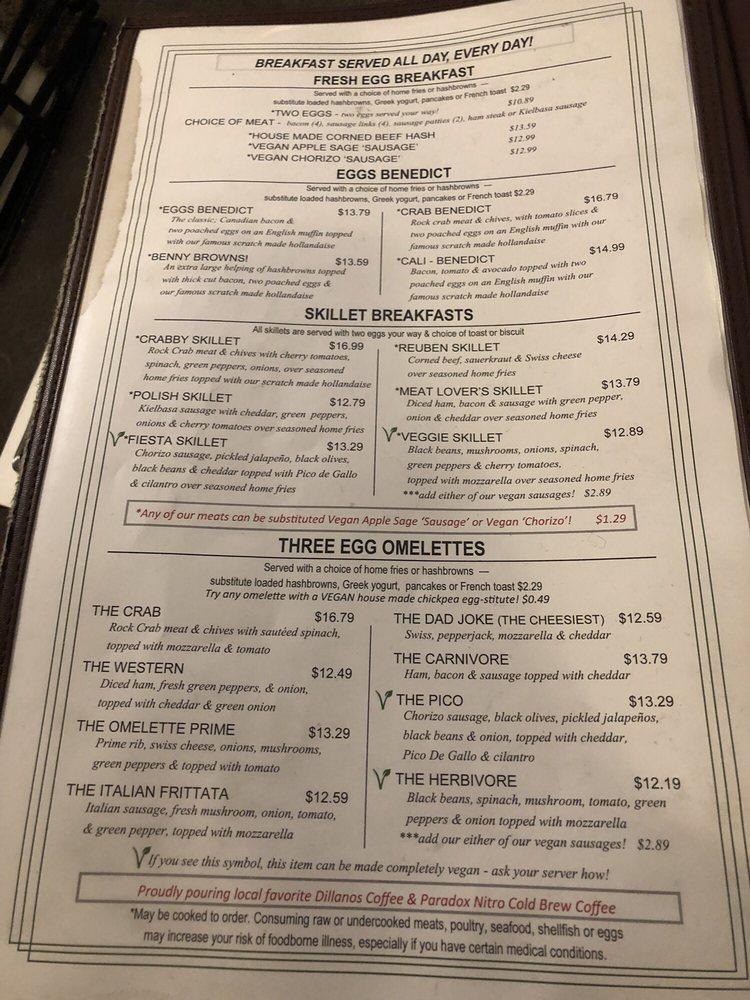 Menu at Hob Nob Restaurant, Tacoma