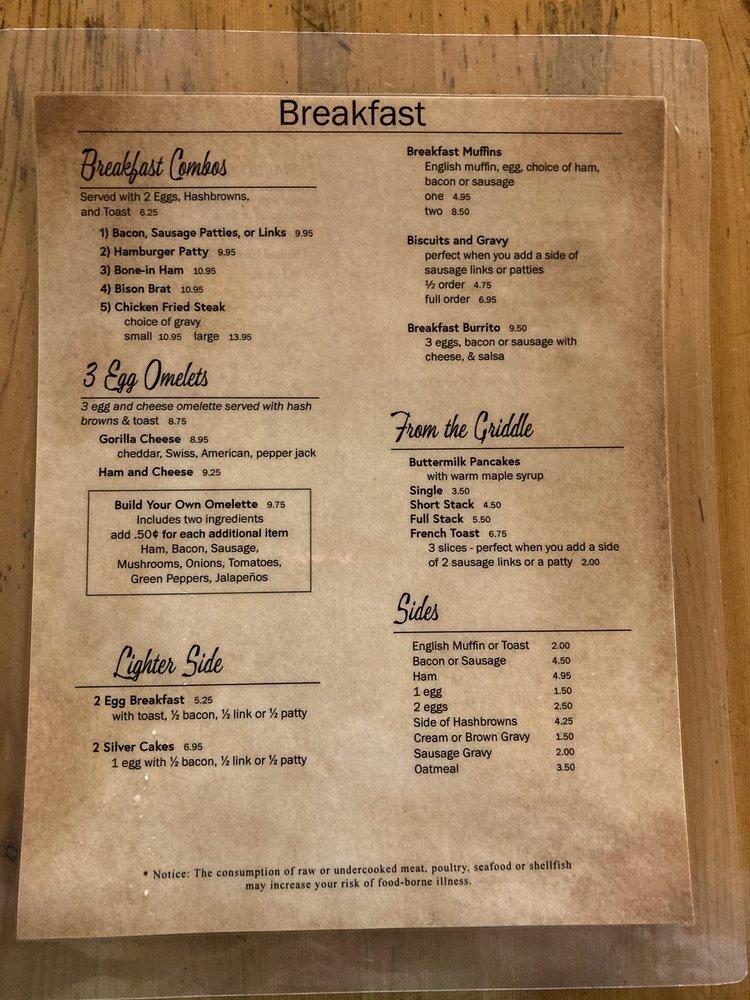 Menu at Red Lodge Cafe & Casino, Red Lodge, 16 Broadway Ave S