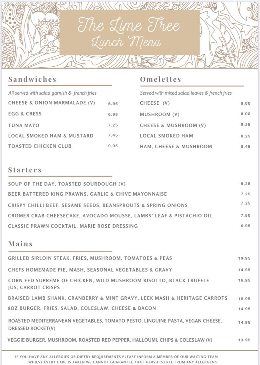 Menu at Broom Hall Country Hotel pub & bar, Watton