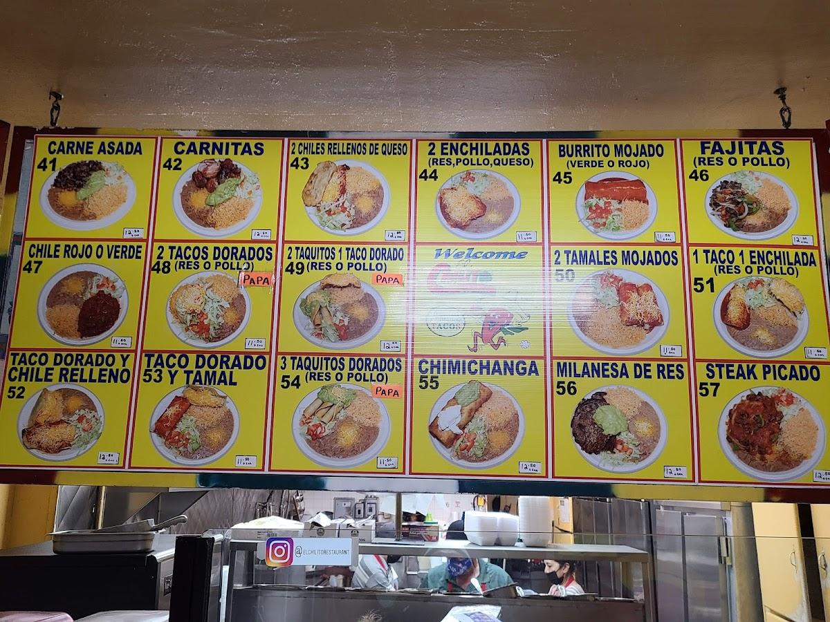 Carta de El Chilito Restaurant, Downey, Paramount Blvd