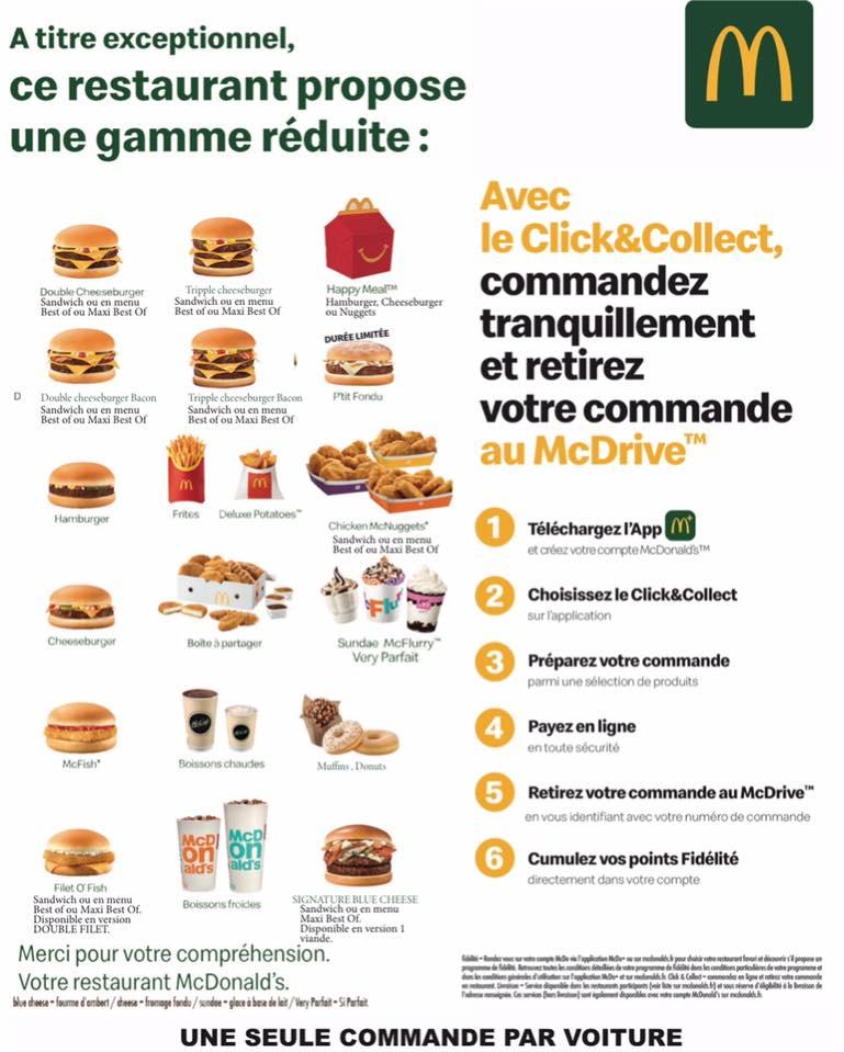 Menu at McDonald's fast food, Reims, Angle de l'Avenue d'Epernay Angle ...