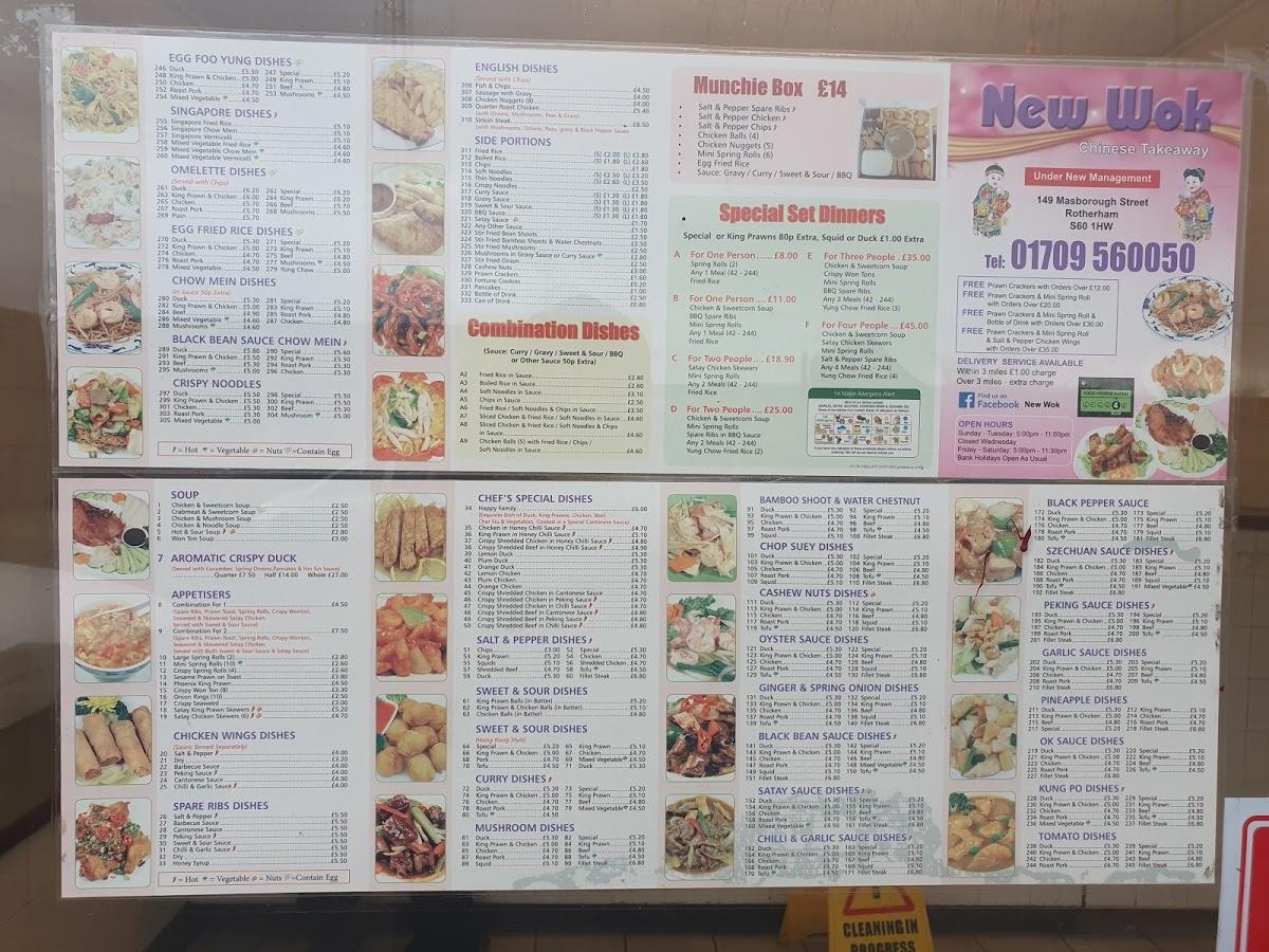 Menu at New Wok, Rotherham