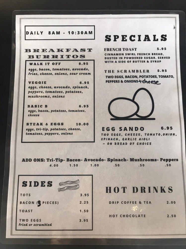 Menu at Sidewalk Café restaurant, Arroyo Grande, 130 W Branch St ste a