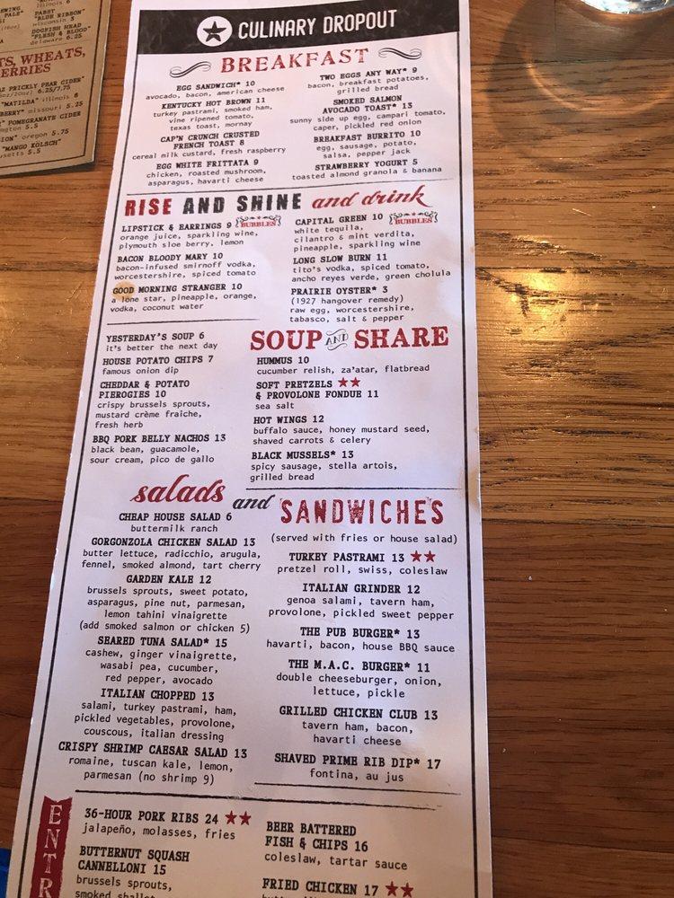 Menu at The Yard pub & bar, Phoenix