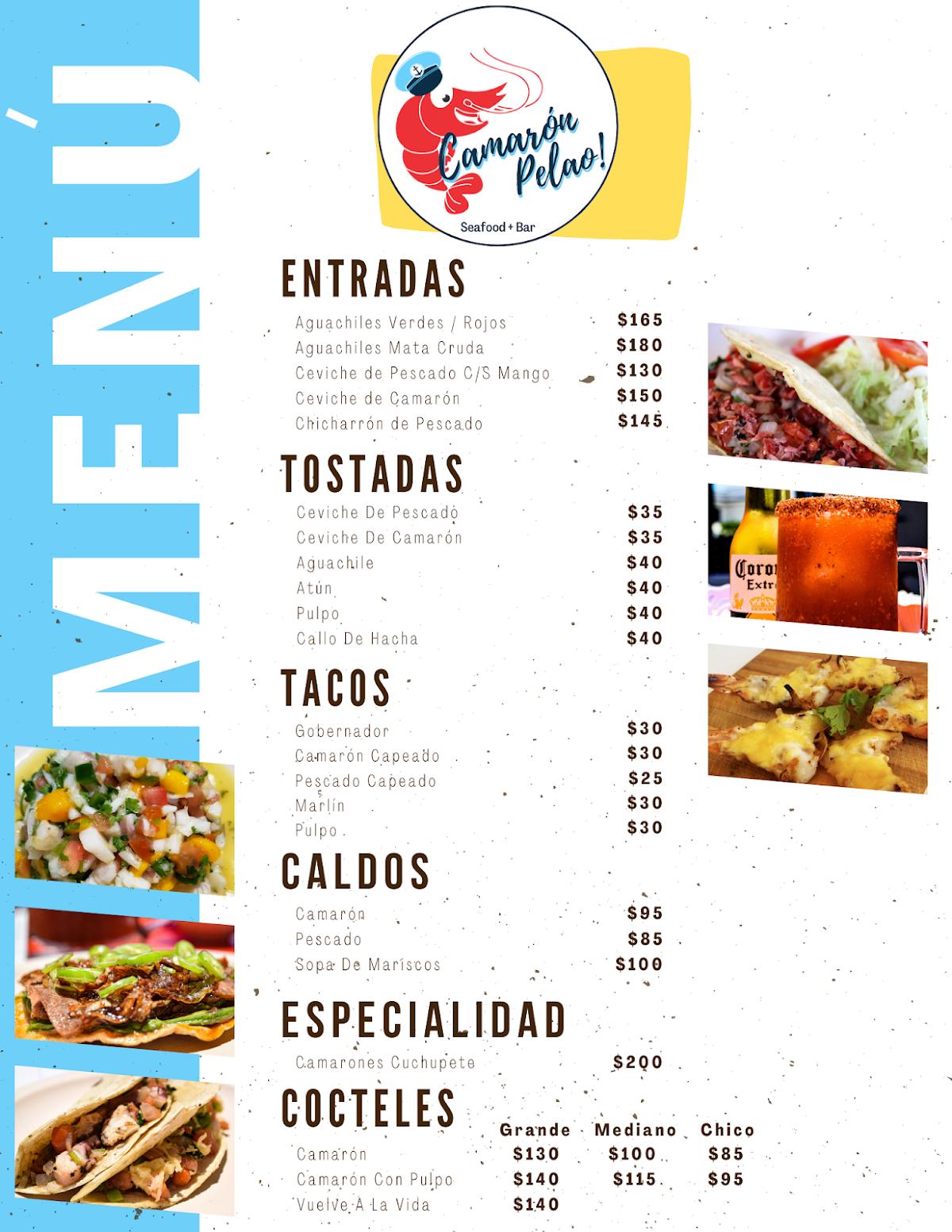 Carta del restaurante Camarón Pelao, Torreón