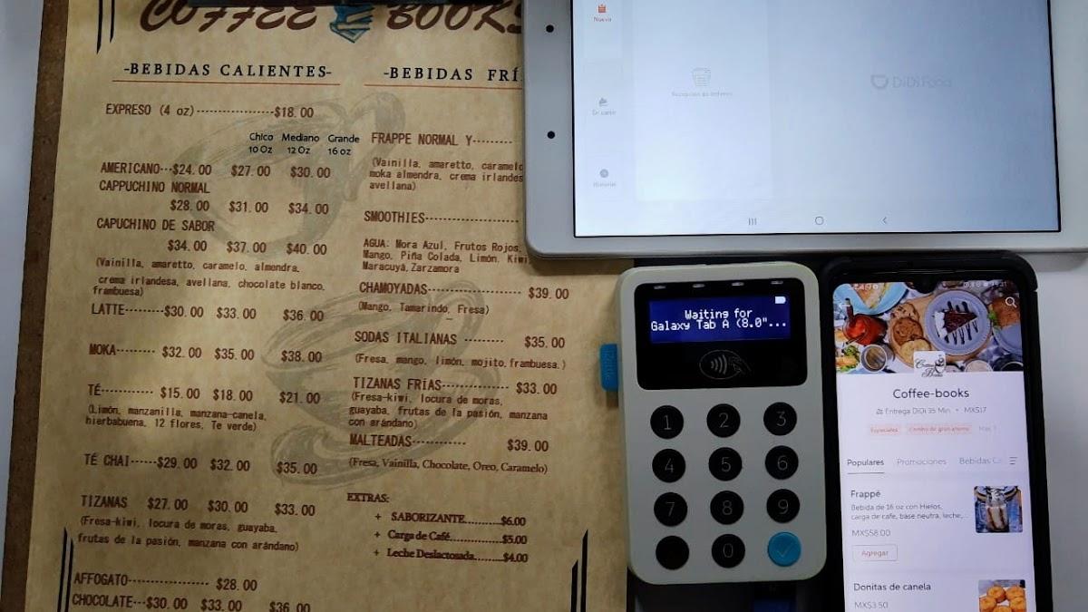 Menu at Coffee-books, Mexico