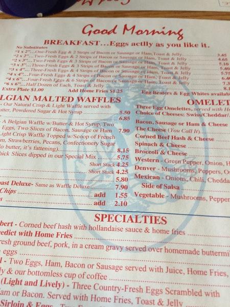 Menu at Hebert's Restaurant, Portsmouth