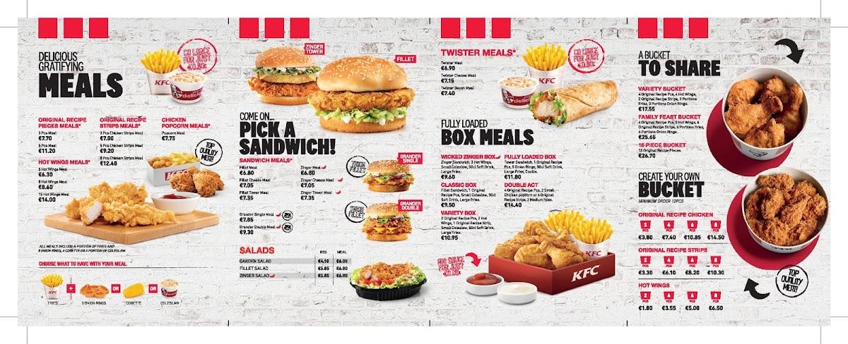 Speisekarte von KFC Airport (Malta) restaurant, Luqa