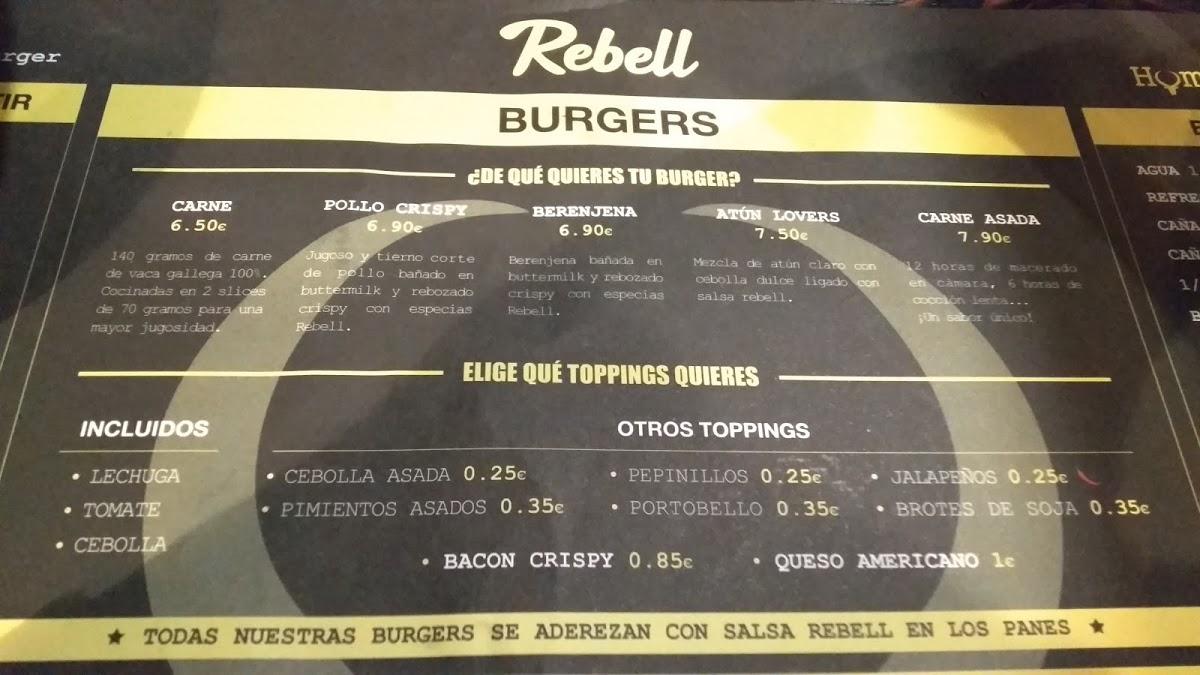 Carta del restaurante Rebell - Homeburger, Bertamiráns