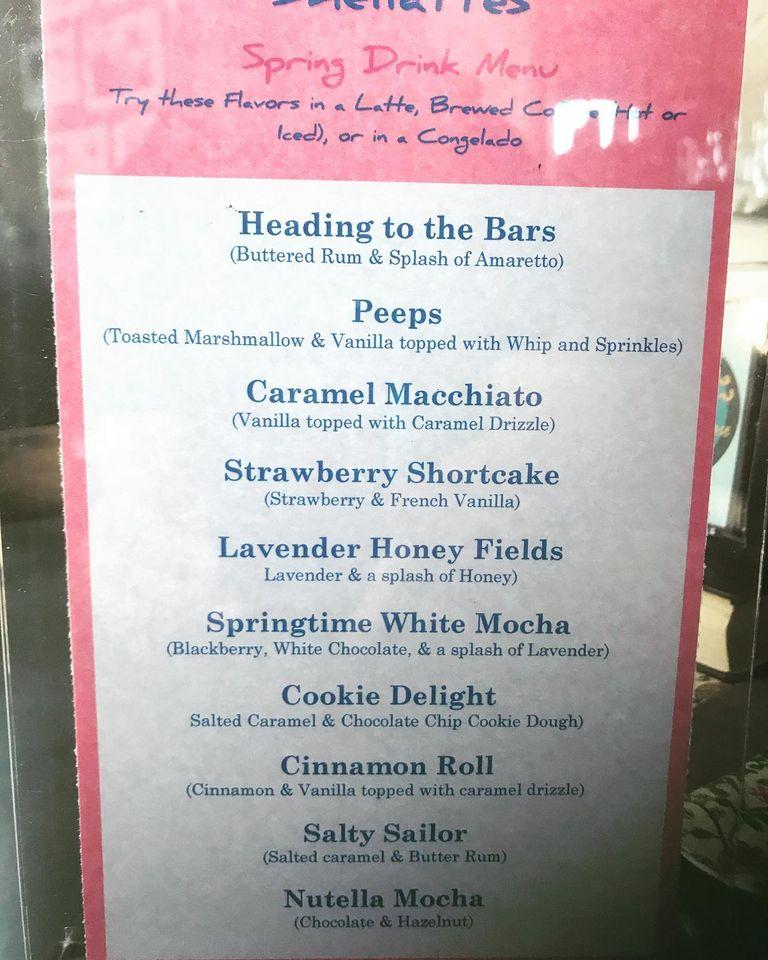 Menu at Shellattés cafe, Neenah