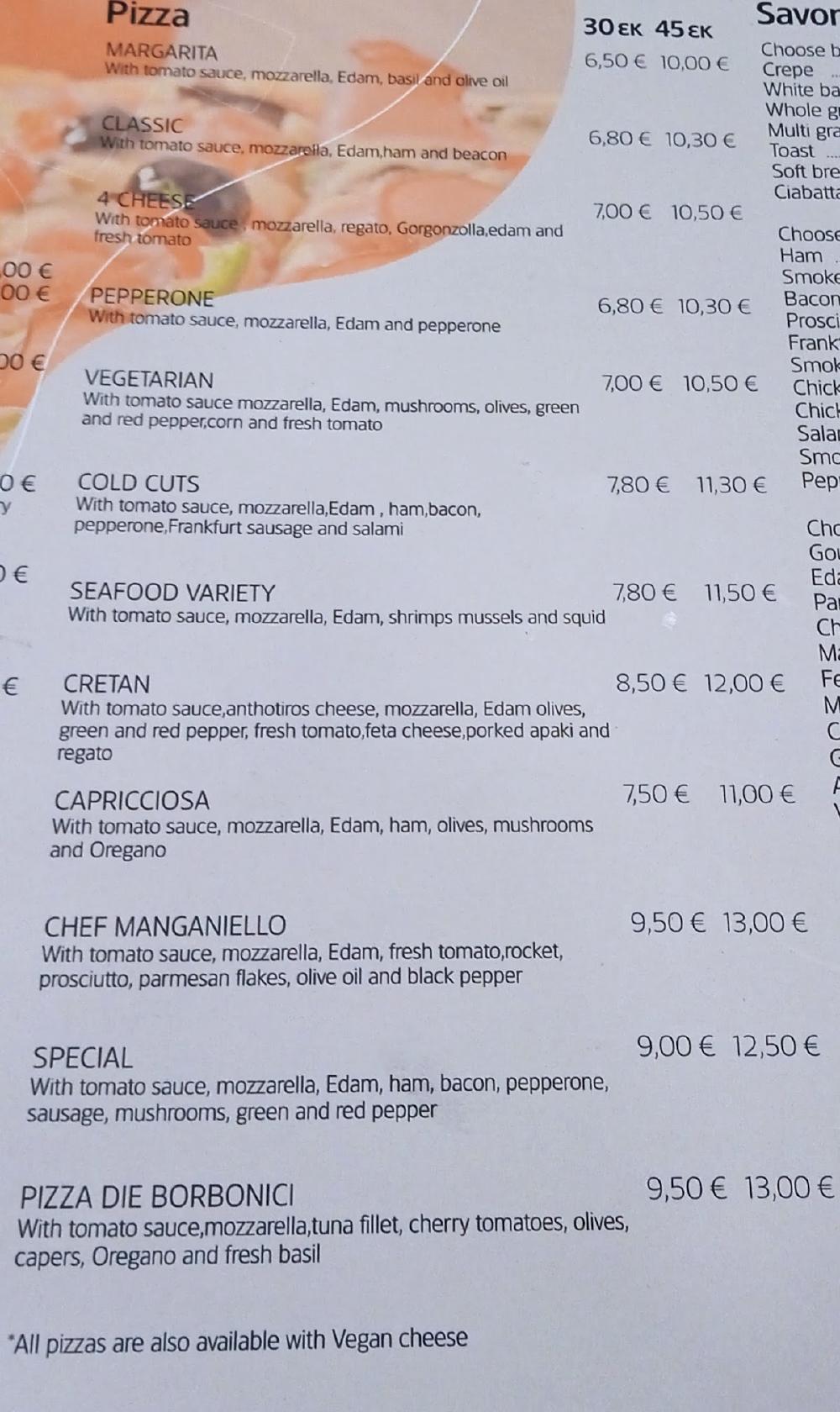 Menu at Bites and Pints, Plakias