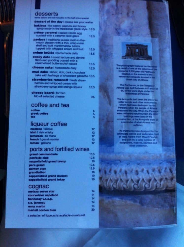 Menu at George's Paragon Seafood Restaurant, Brisbane City