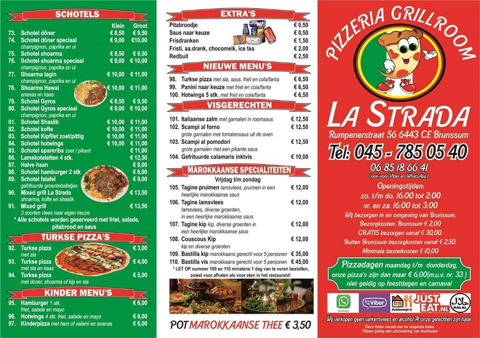 Menu at La Strada Pizzeria & Grillroom, Brunssum