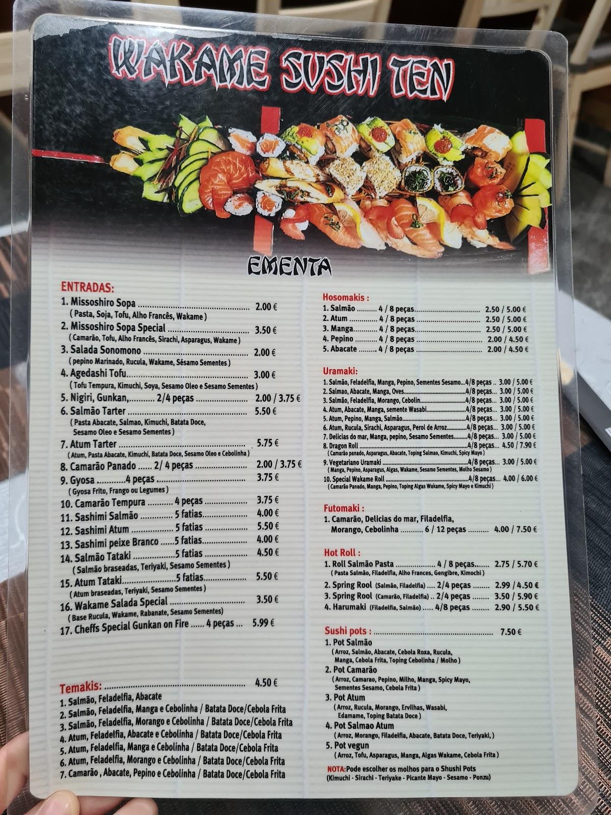 Menu em Wakame Sushi Ten restaurante, Lisboa