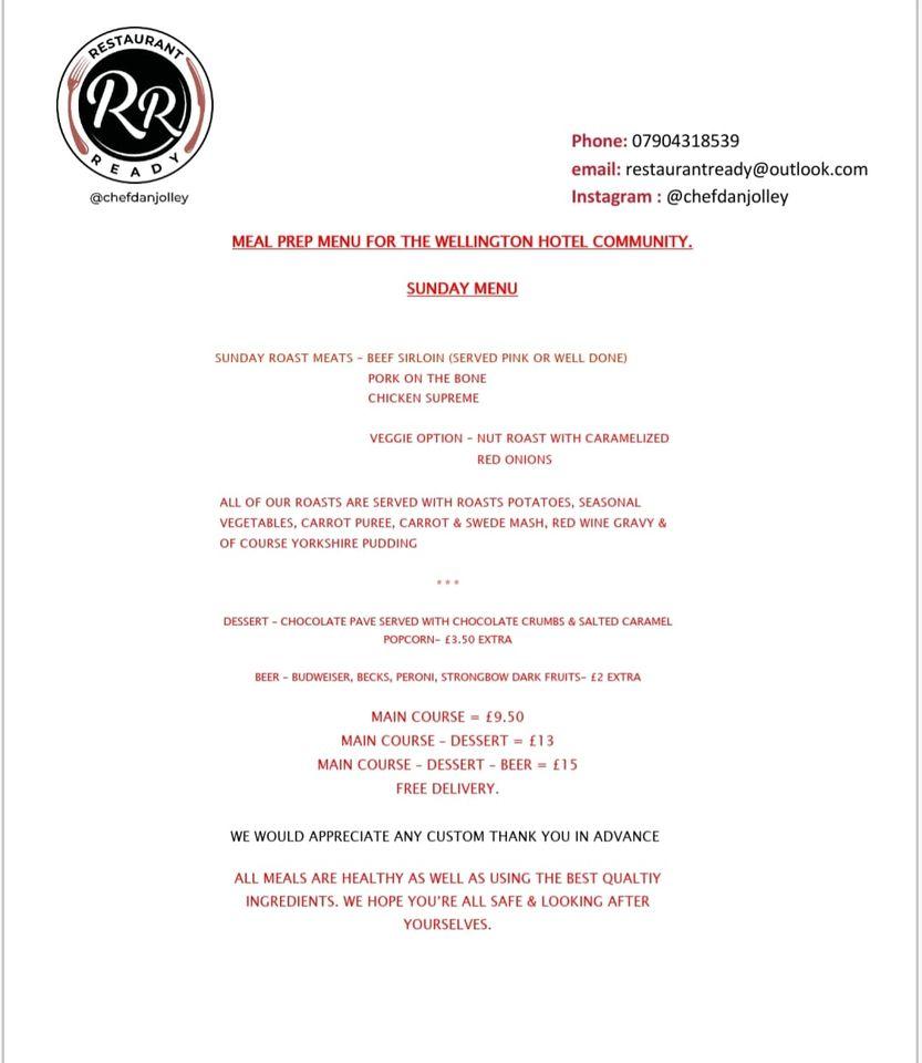 Menu at Wellington Hotel pub & bar, Hale, Town Ln