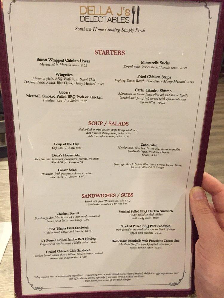 Menu at Della J's Delectables BBQ, Springfield