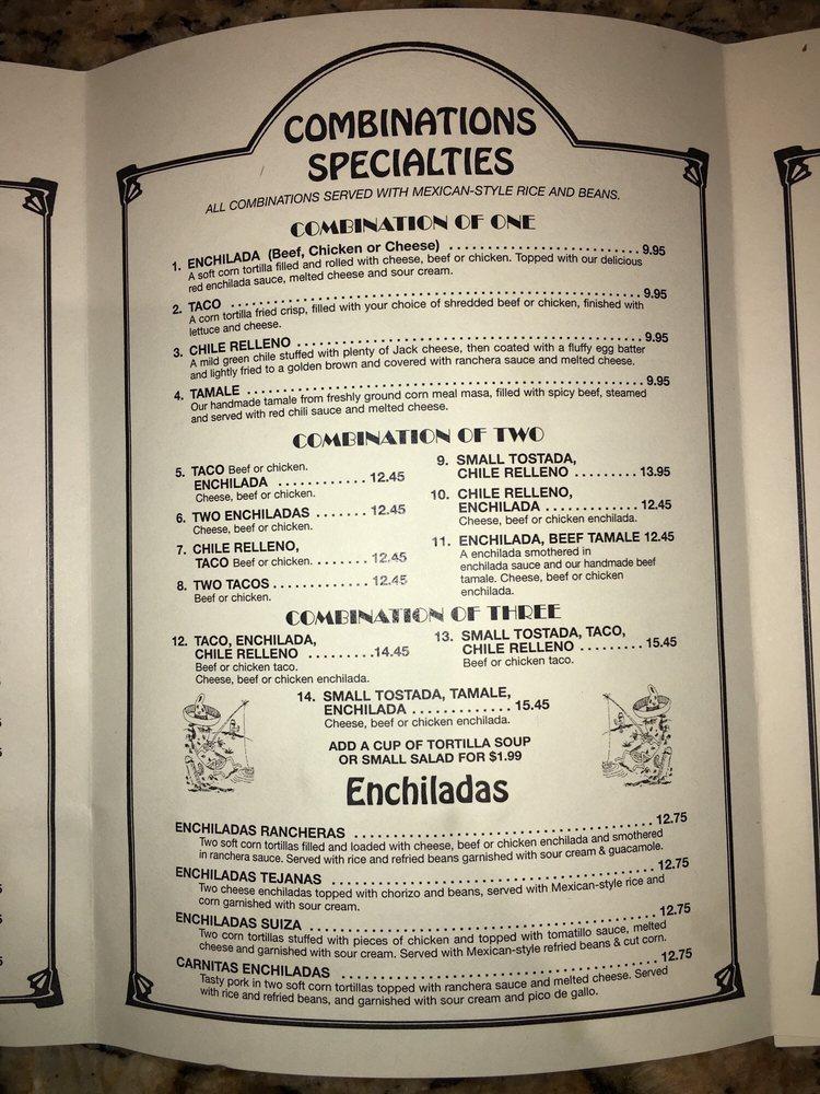 Menu at La Capilla Mexican Restaurant, La Palma