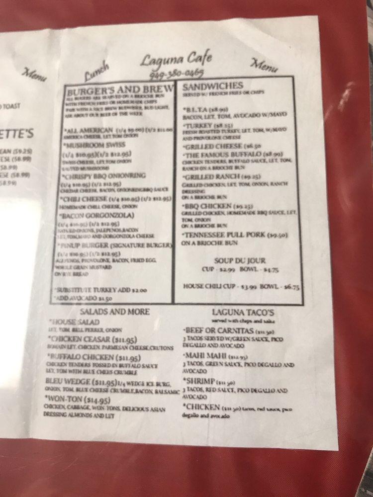Menu at Laguna Cafe, Laguna Woods, Moulton Pkwy