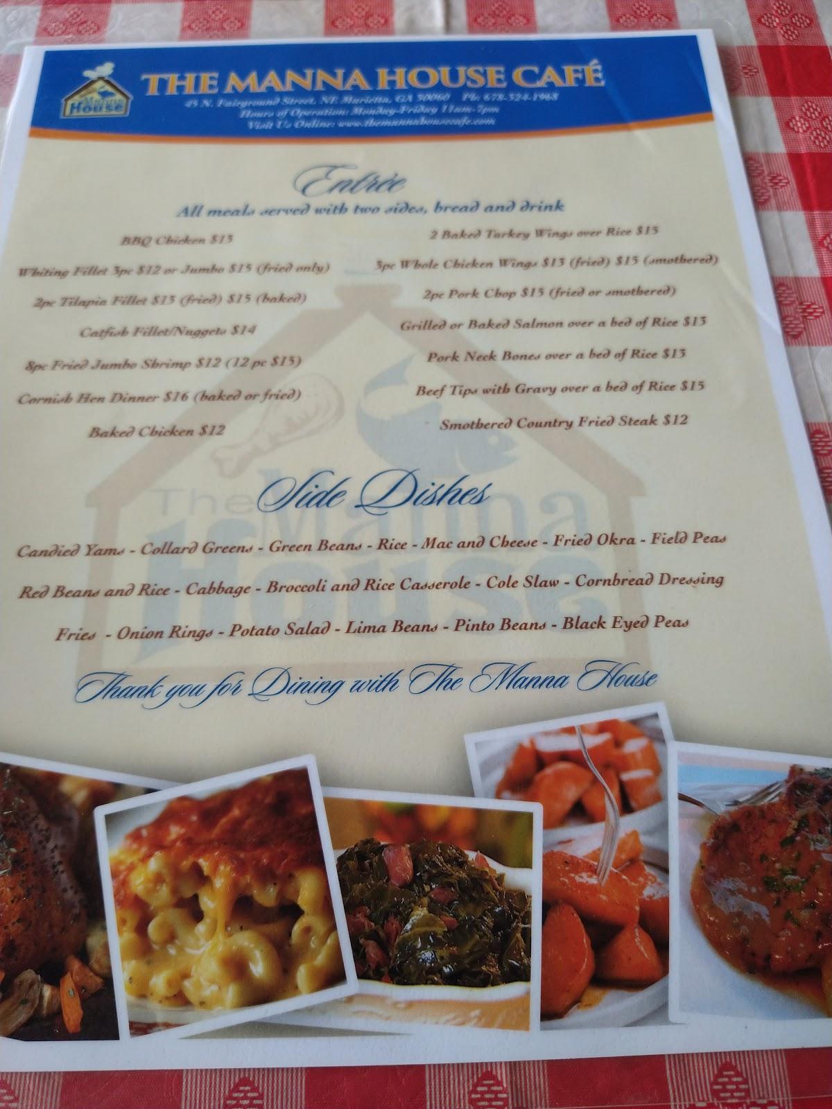 Menu at The Manna House Cafe, Marietta, 234 Windy Hill Rd