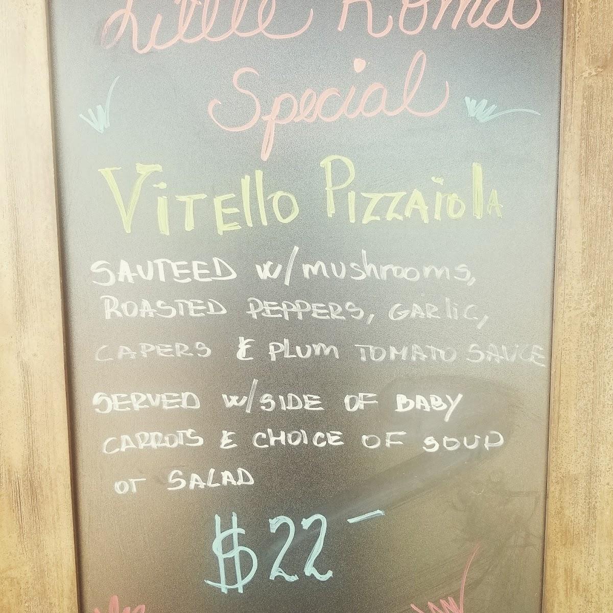 Menu at Little Roma Restaurant, La Mesa, Baltimore Dr #104