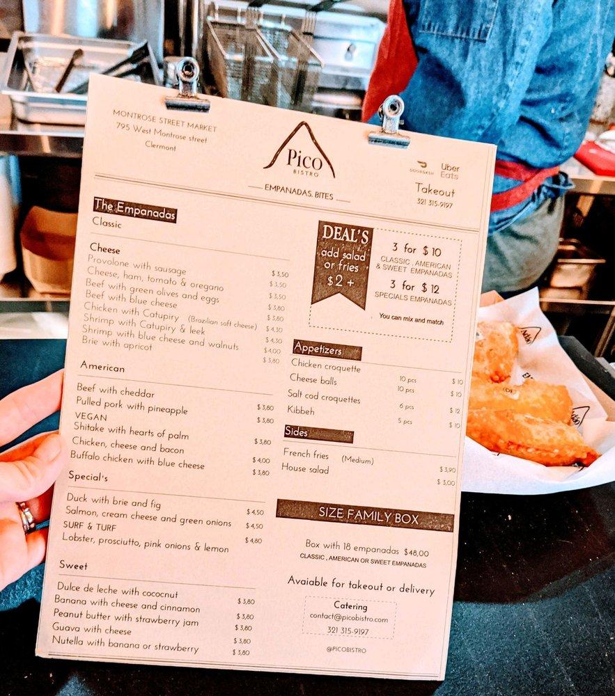 Menu at Pico Bistro pub & bar, Clermont