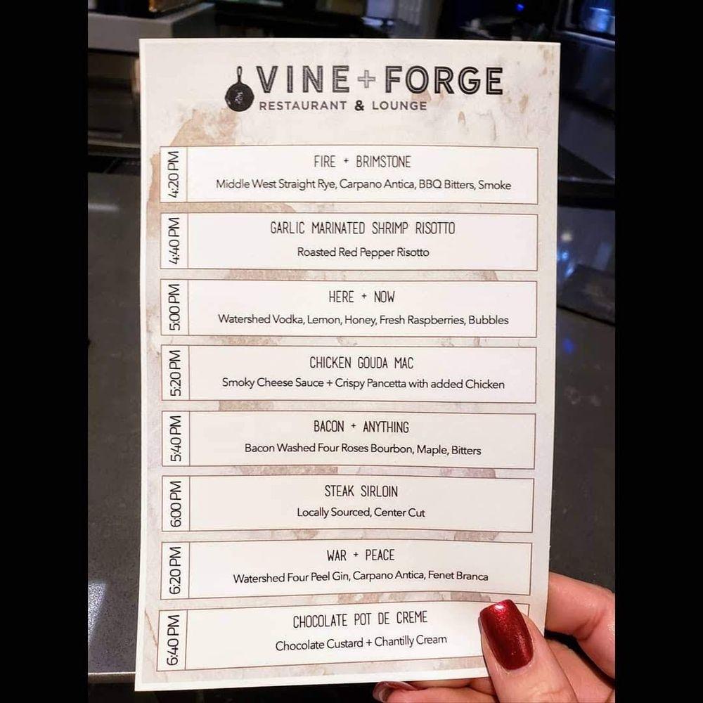 Menu at Vine + Forge pub & bar, Columbus