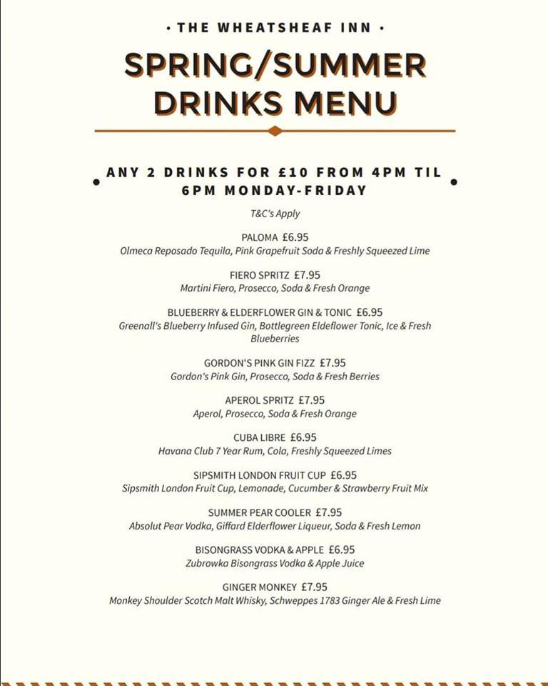 Menu at The Wheatsheaf pub & bar, Magor