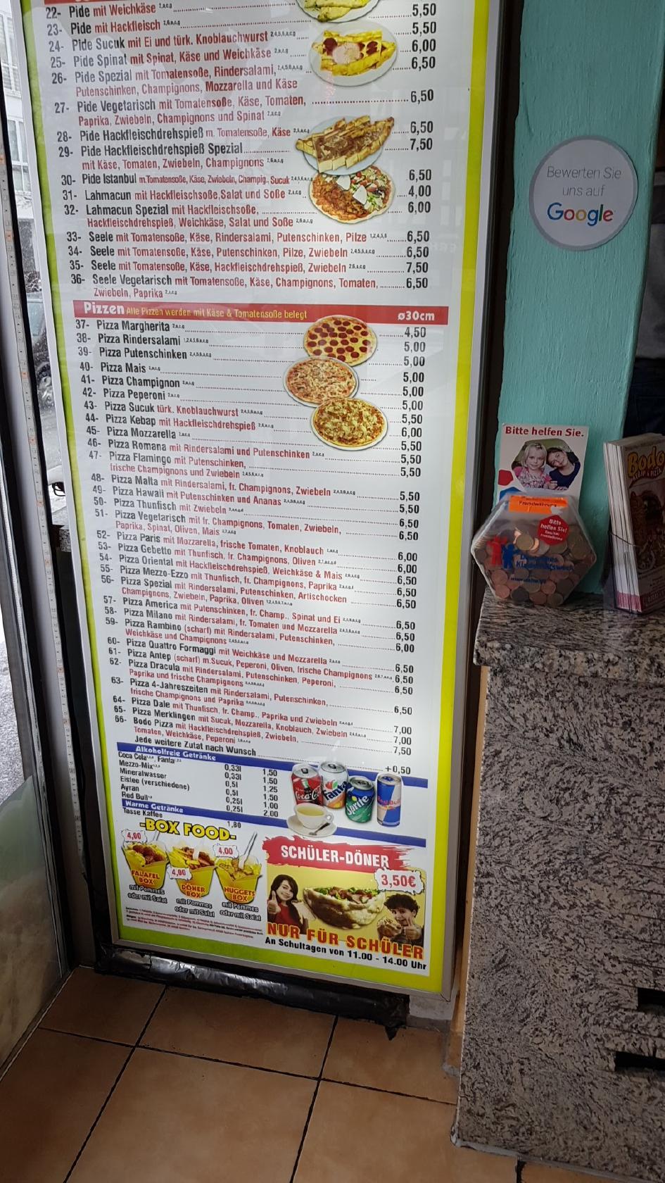 Menu at Bodo kebab&pizza, Weil der Stadt