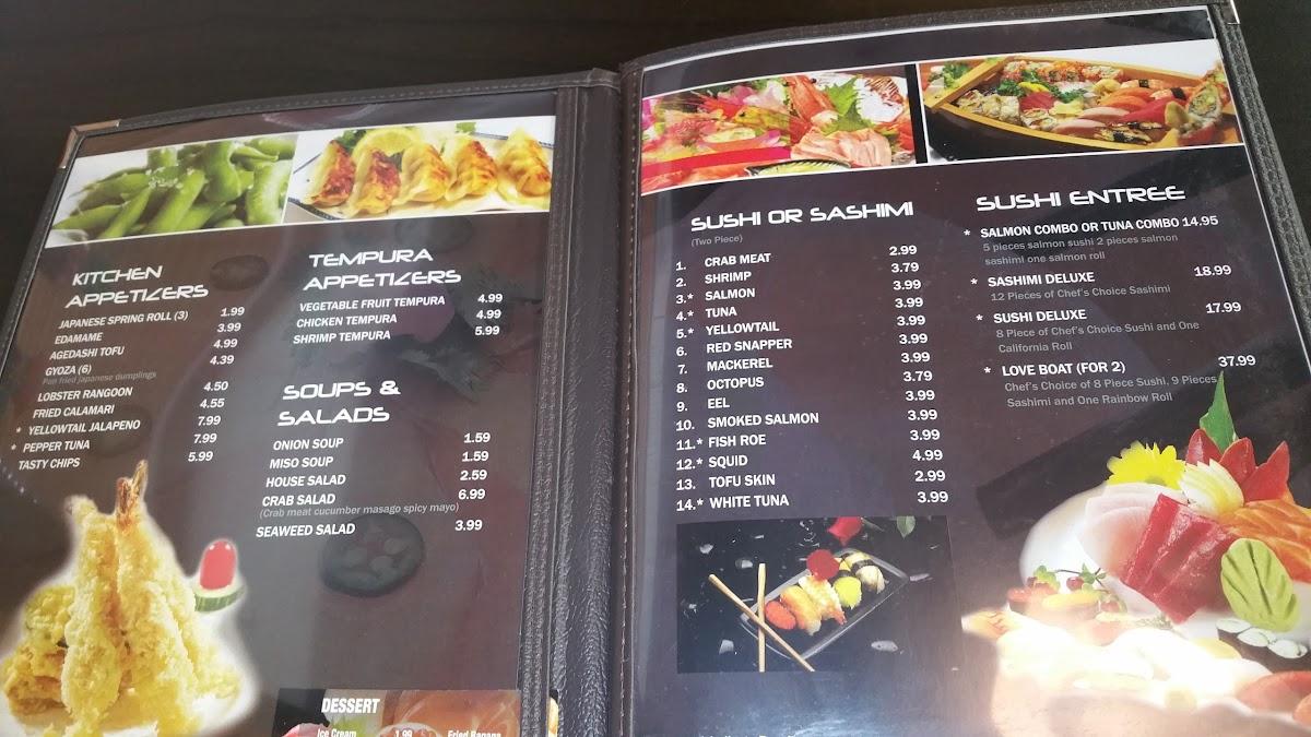 Menu at Ninja Sushi Steak House restaurant, Fort Dodge