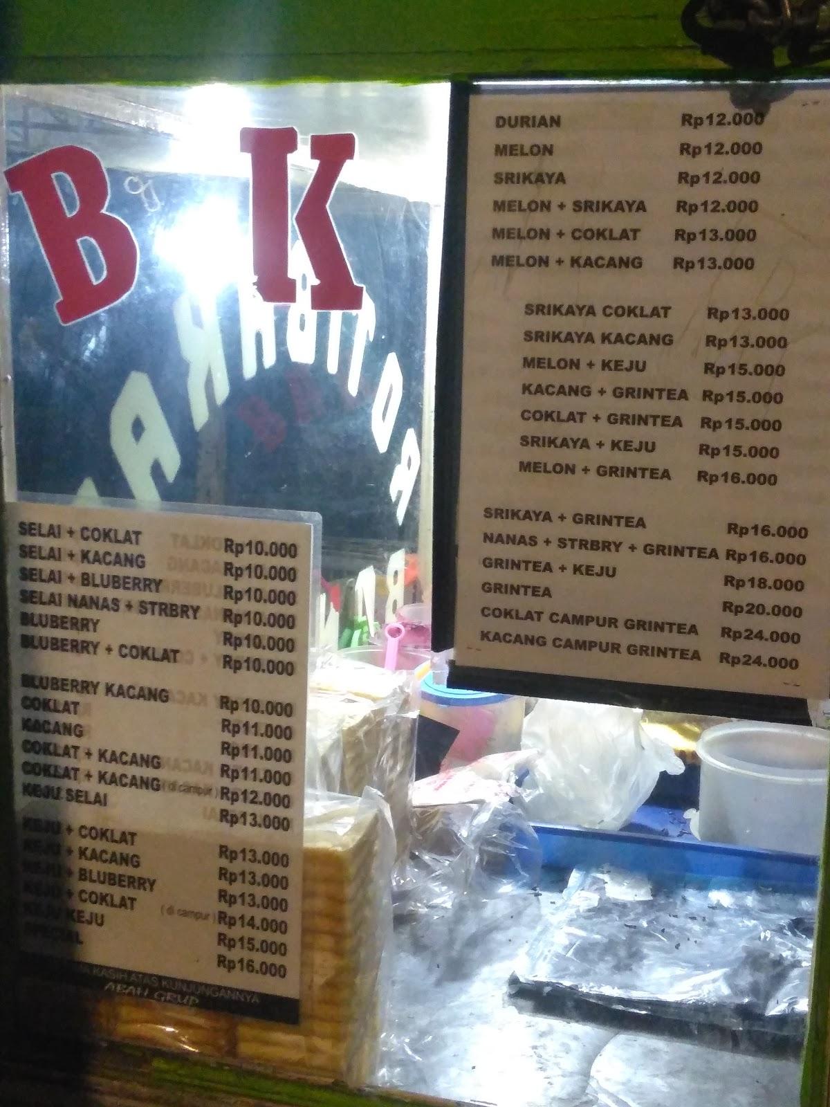 Menu at ROTI BAKAR BANDUNG restaurant, Malang, Jl. A. Yani No.109A