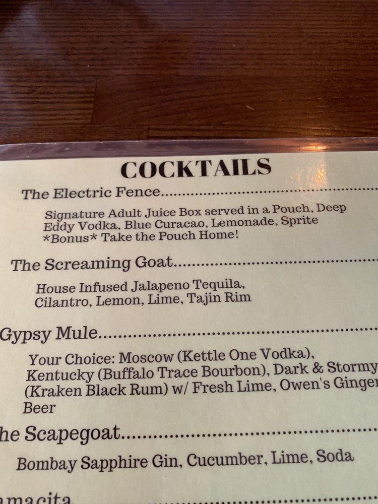 Carta del pub y bar The Social Goat Tavern, Covington
