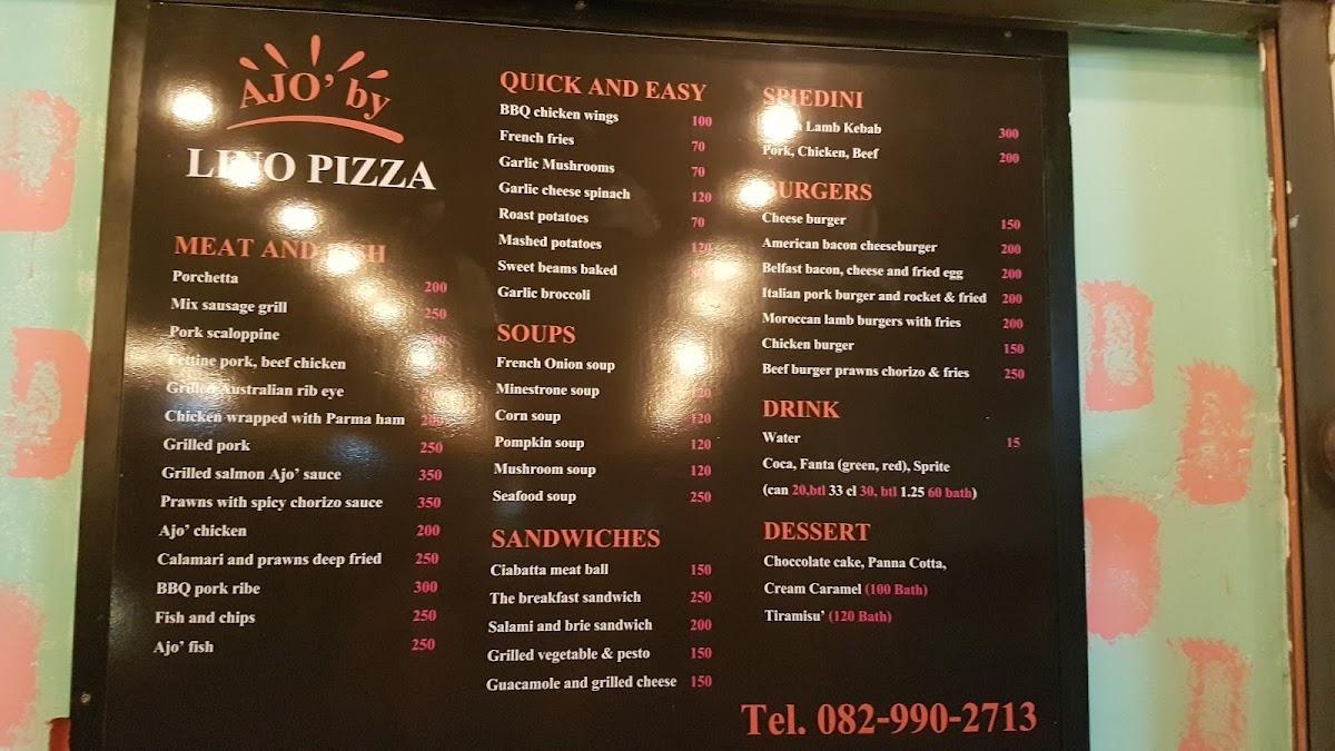 Carta del restaurante Ajo by LINO PIZZA, Salaya