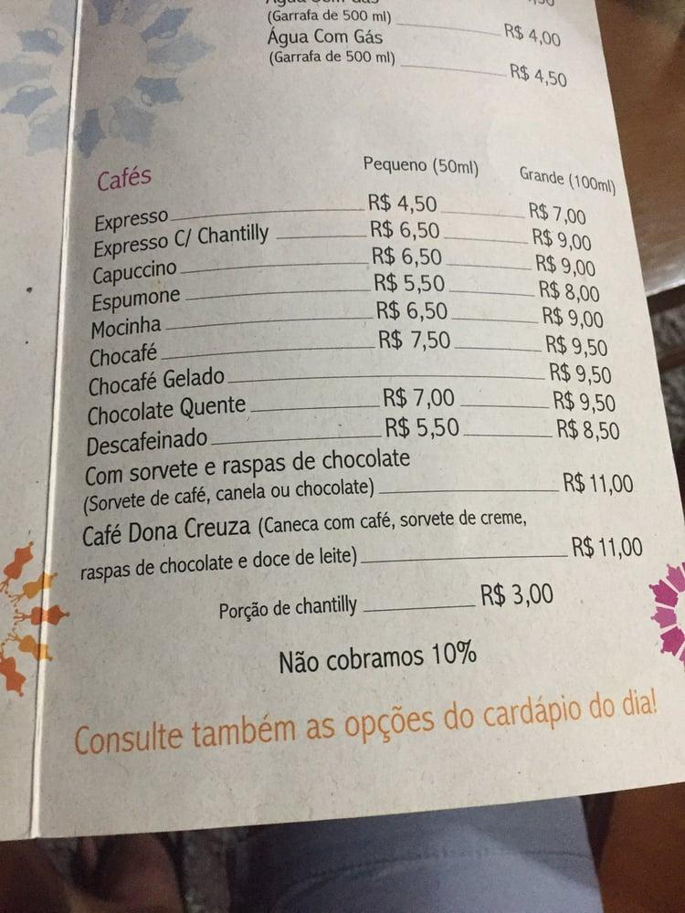Menu em Cha Com Chita café, Recife