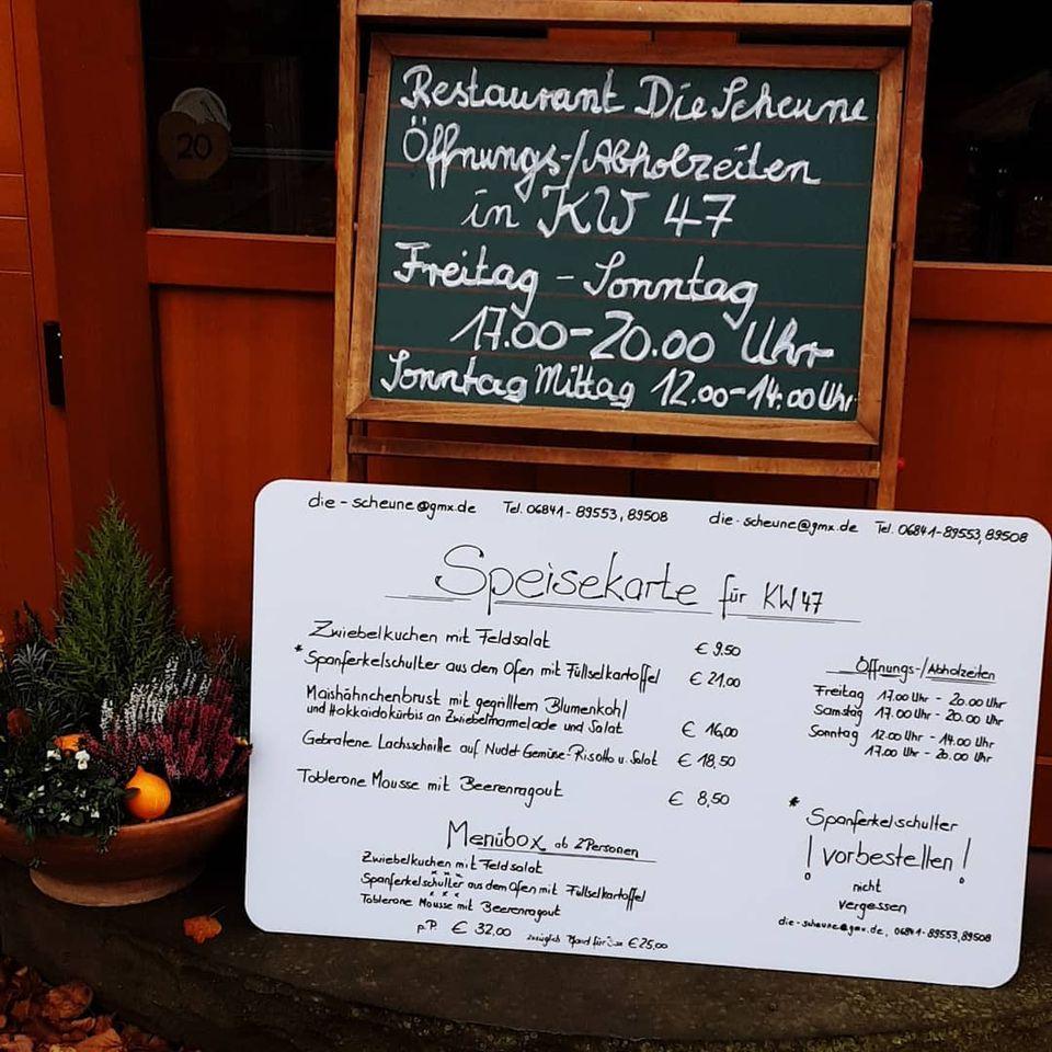 Speisekarte von Die Scheune restaurant, Kirkel