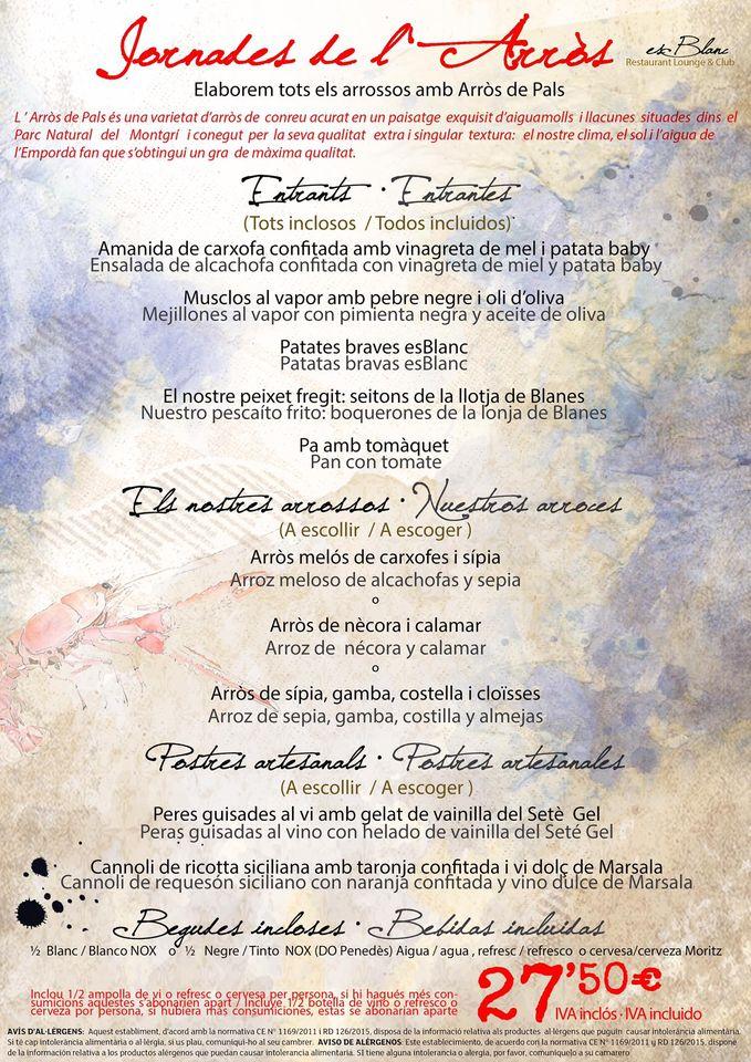 Menu at Restaurant & Lounge Club Es Blanc, Blanes, Carrer del Mirador ...