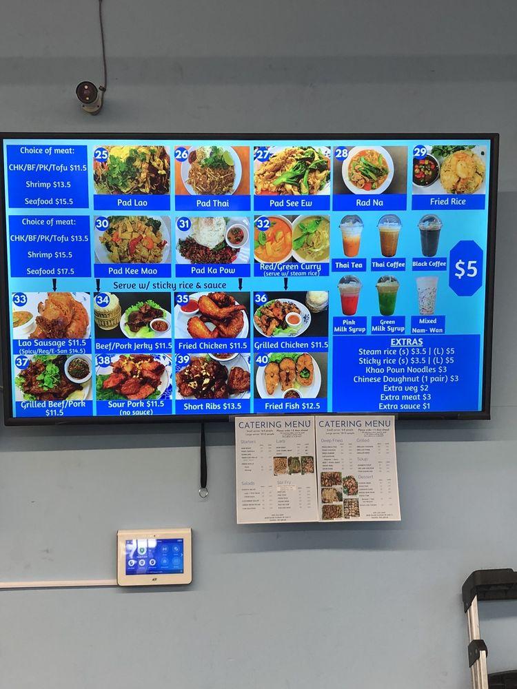 Menu at Vientiane Grocery restaurant, Seattle