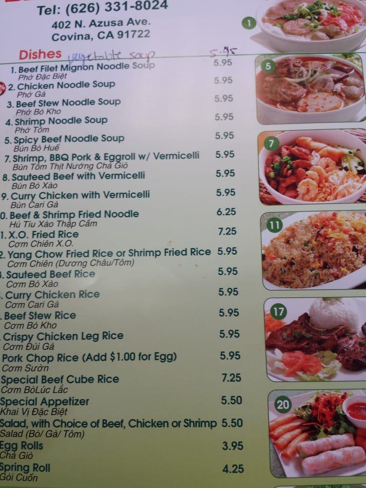 Menu at BMC Pho restaurant, Covina, 402 N Azusa Ave