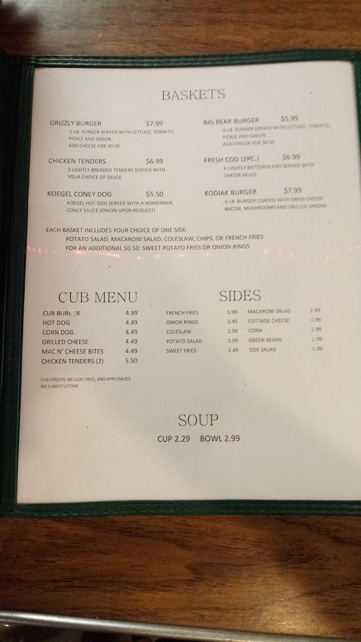 Menu at The Lodge pizzeria, Tawas City, US-23