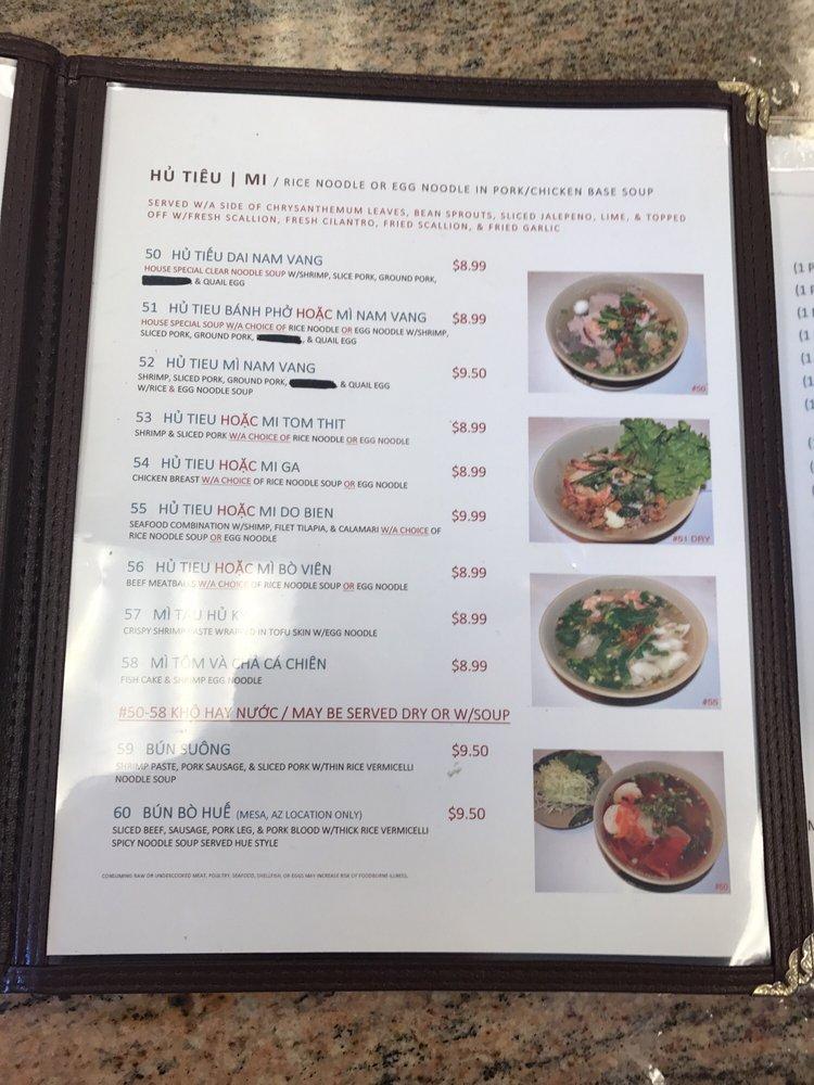 Menu at Com Tam Thuan Kieu Restaurant, Tucson