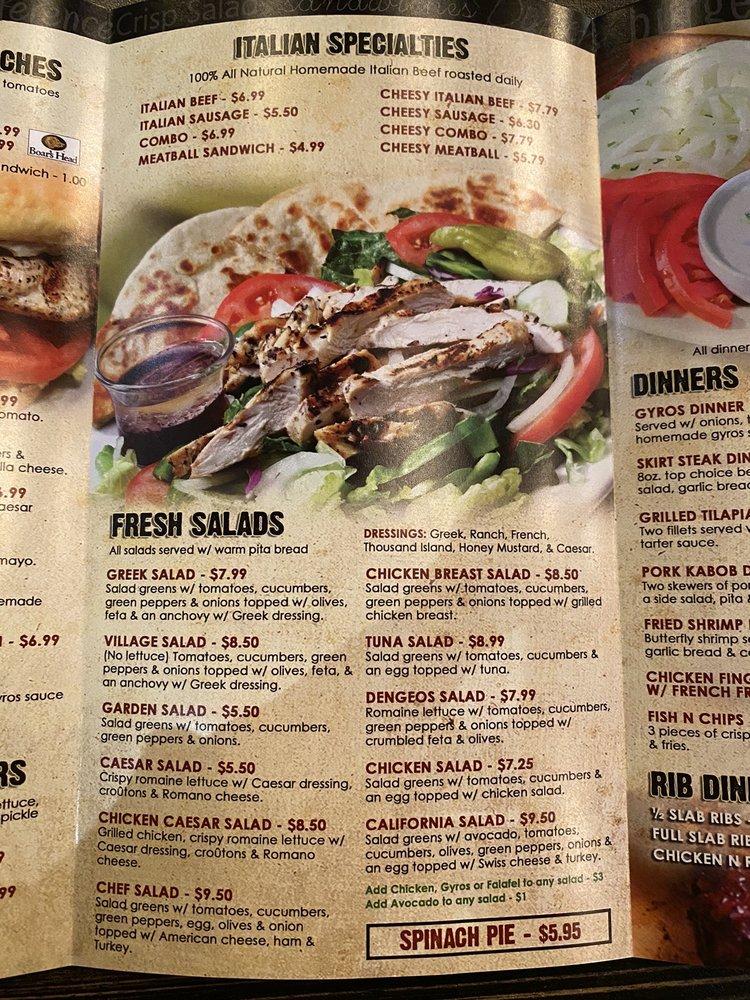 Menu at Dengeos - Skokie BBQ, Skokie, Main St