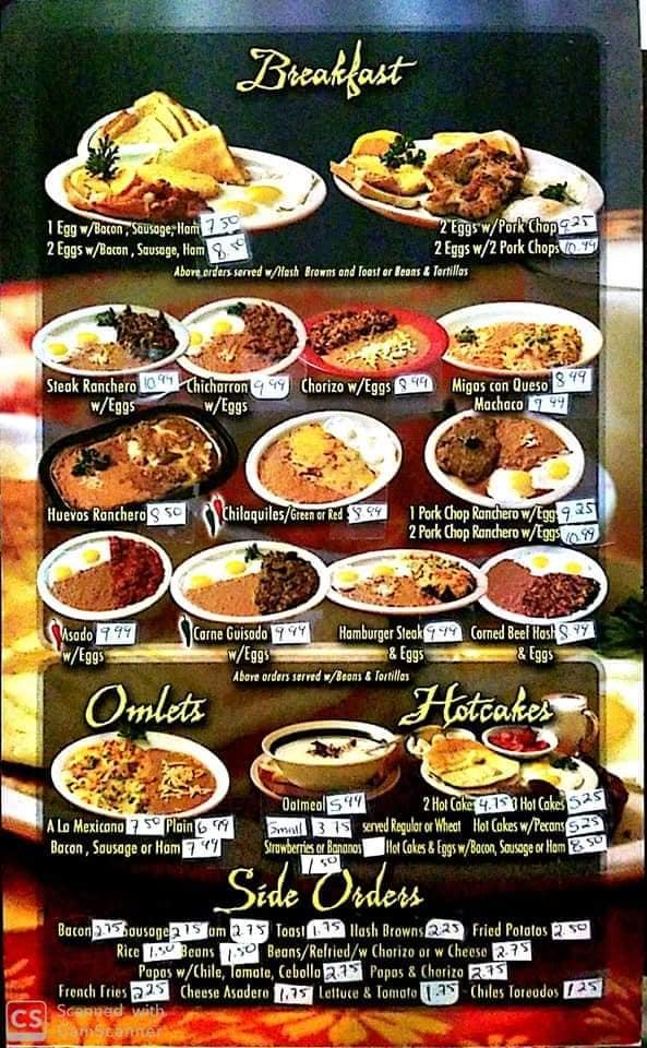 Menu at El Caballero Restaurant, Hobbs, 210 W Marland Blvd