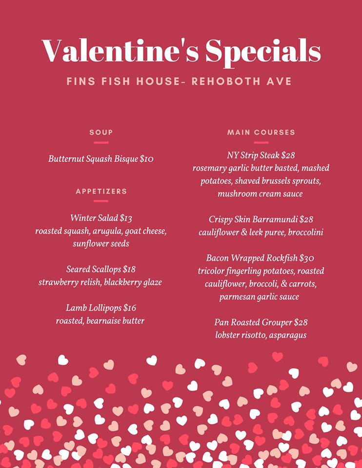 Menu at FINS Fish House & Raw Bar, Rehoboth Beach, 243 Rehoboth Ave