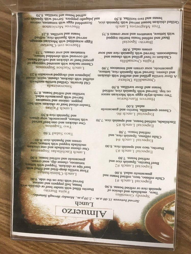Menu at El Agave Family Mexican Restaurant, Rio Rancho