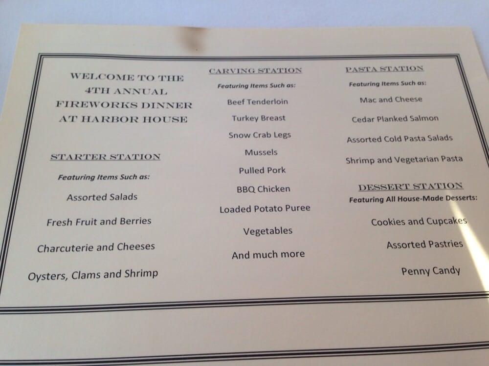 Menu at Harbor House restaurant, Milwaukee