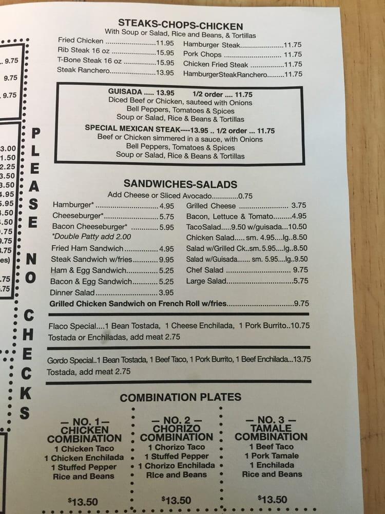 Menu at New Mecca Cafe, Pittsburg