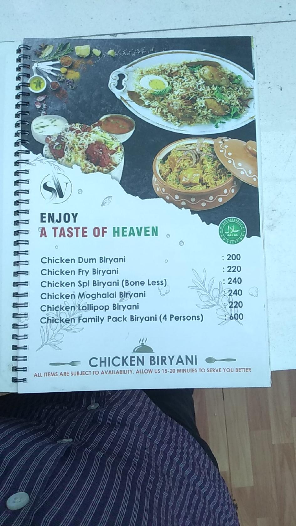 Menu at OM Shankar Vilas family restaurant, Nandyal