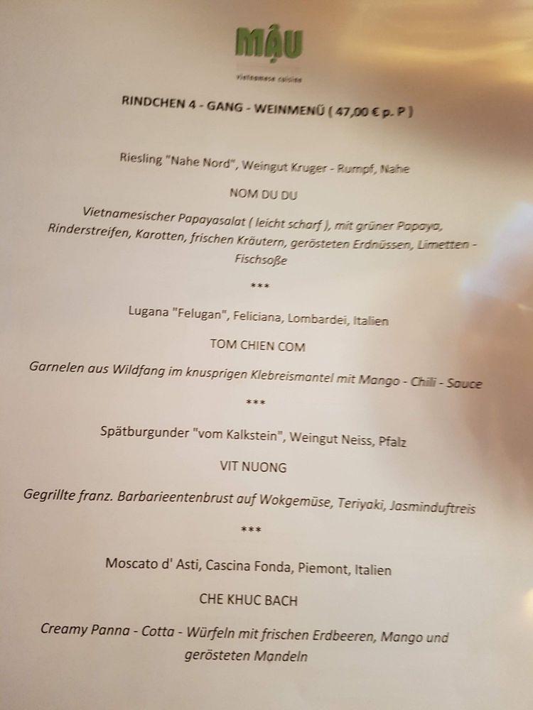 Menu at MẬU - Vietnamese Cuisine restaurant, Hamburg