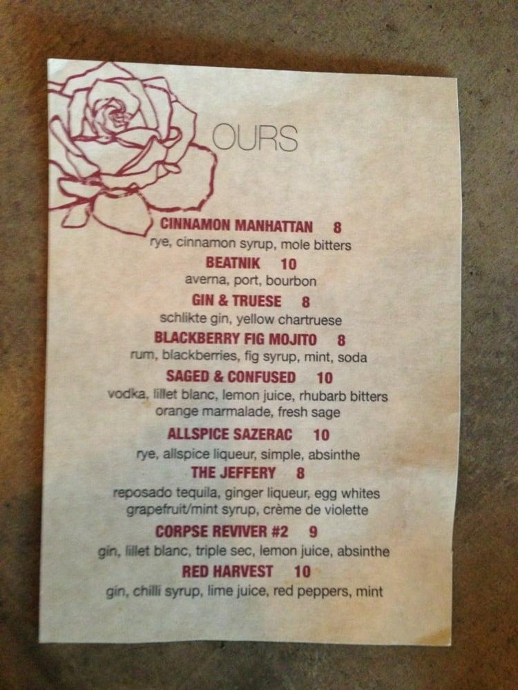 Menu at The Rose pub & bar, Edwards, 97 Main St Suite W 102B