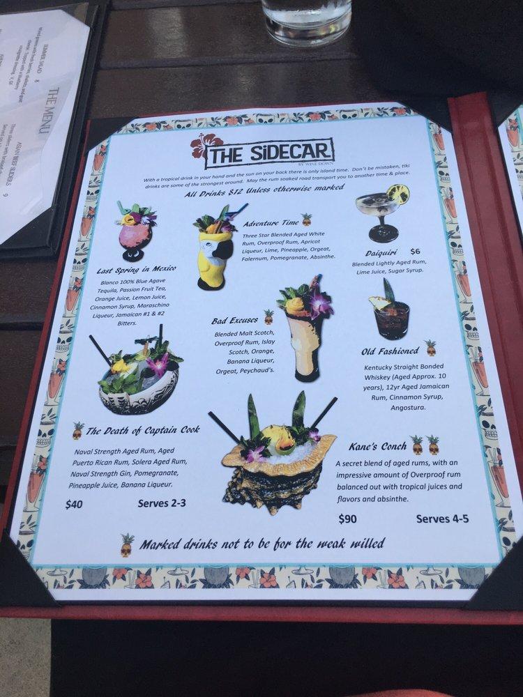 Menu at The Sidecar pub & bar, Fort Wayne